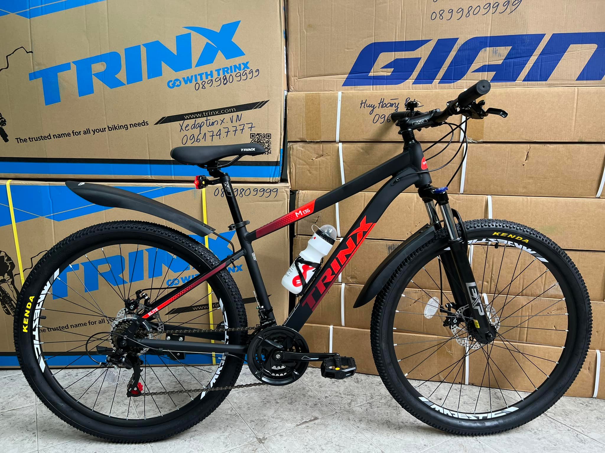 Trinx M136 27.5 Đen mờ đỏ , Trinx M136 27.5 Đen mo do
